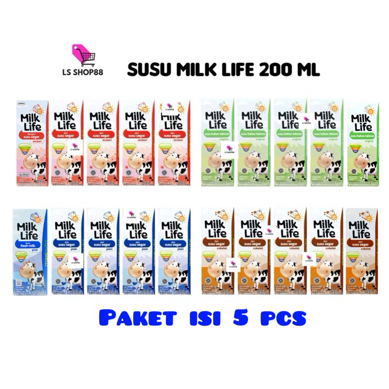 Jual Susu MILK LIFE UHT 200ML ( 5 Pcs) | Shopee Indonesia