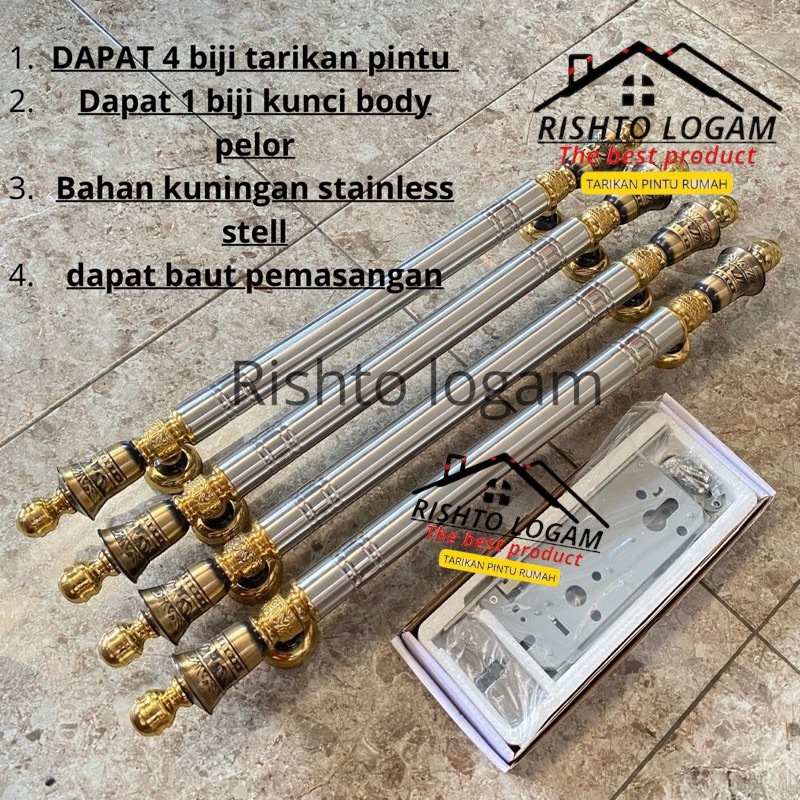 Jual handle pintu rumah 60cm stainles tarikan pintu rumah gagang pintu ...