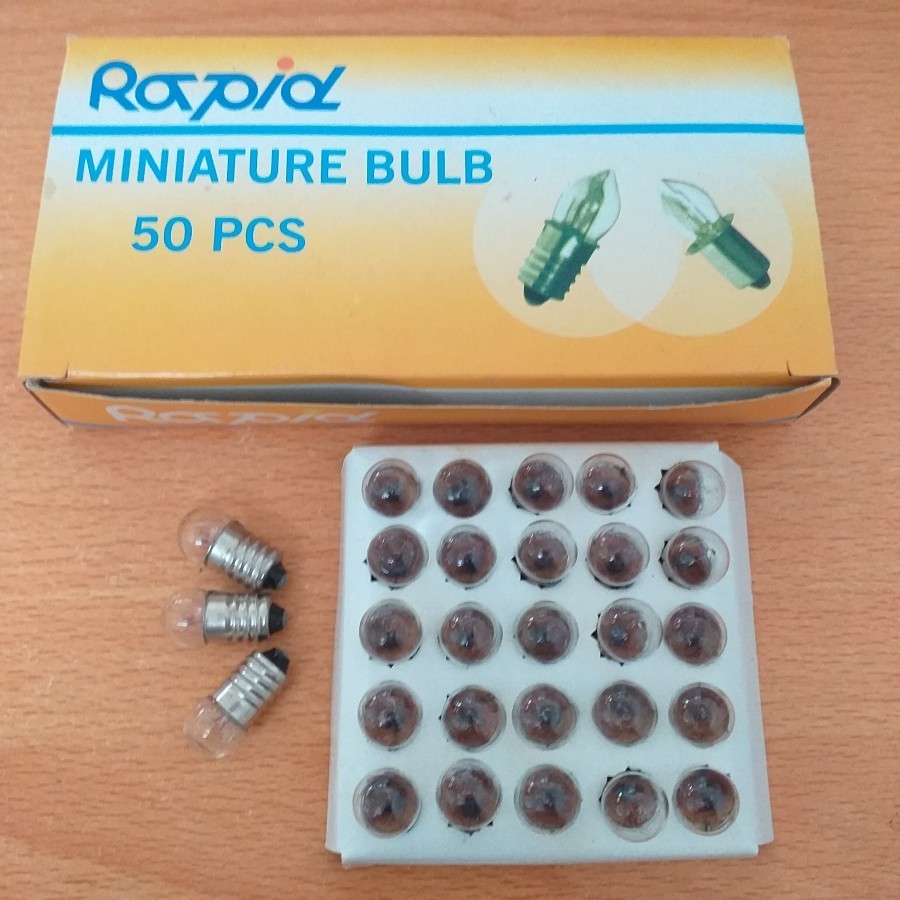 Jual Bohlam Senter mini 2.5 volt RAPID Clear e10 e 10 / Lampu Praktek ...