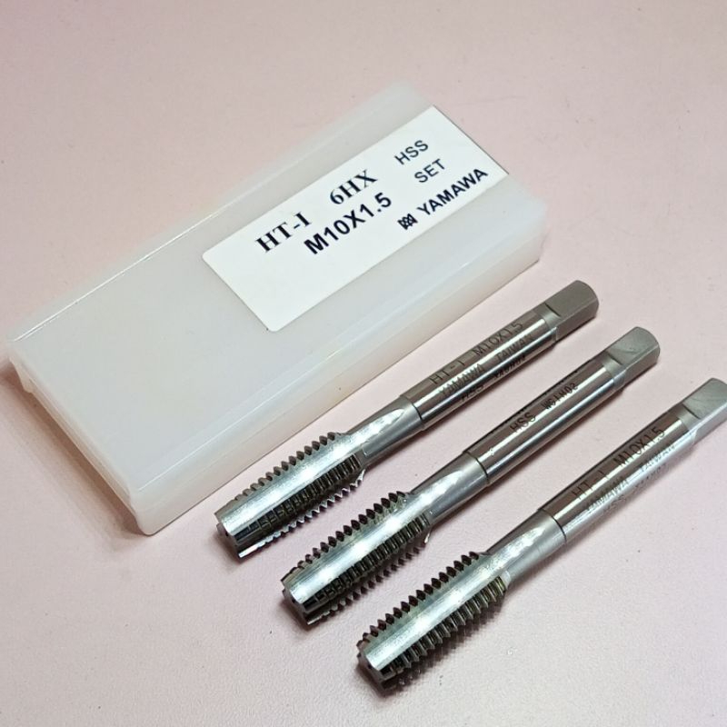 Jual Handtap M10 × 1.5 SET HT-1 6HX HSS merk Yamawa Tap baut kunci 14 m10×1.5 hand tap m10 new ...