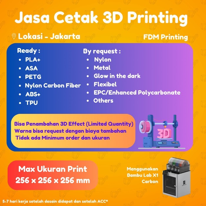 Jual Jasa cetak 3D Printing (FDM Printing dengan Bambulab AMS) Khusus ...