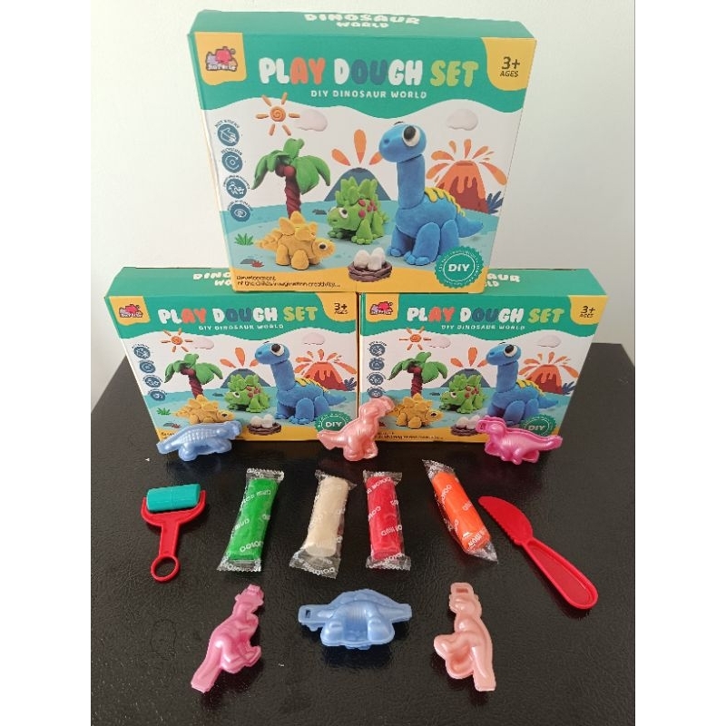 Jual Play Dough set DIY dinosaurus set - mainan anak playdough playdoh ...