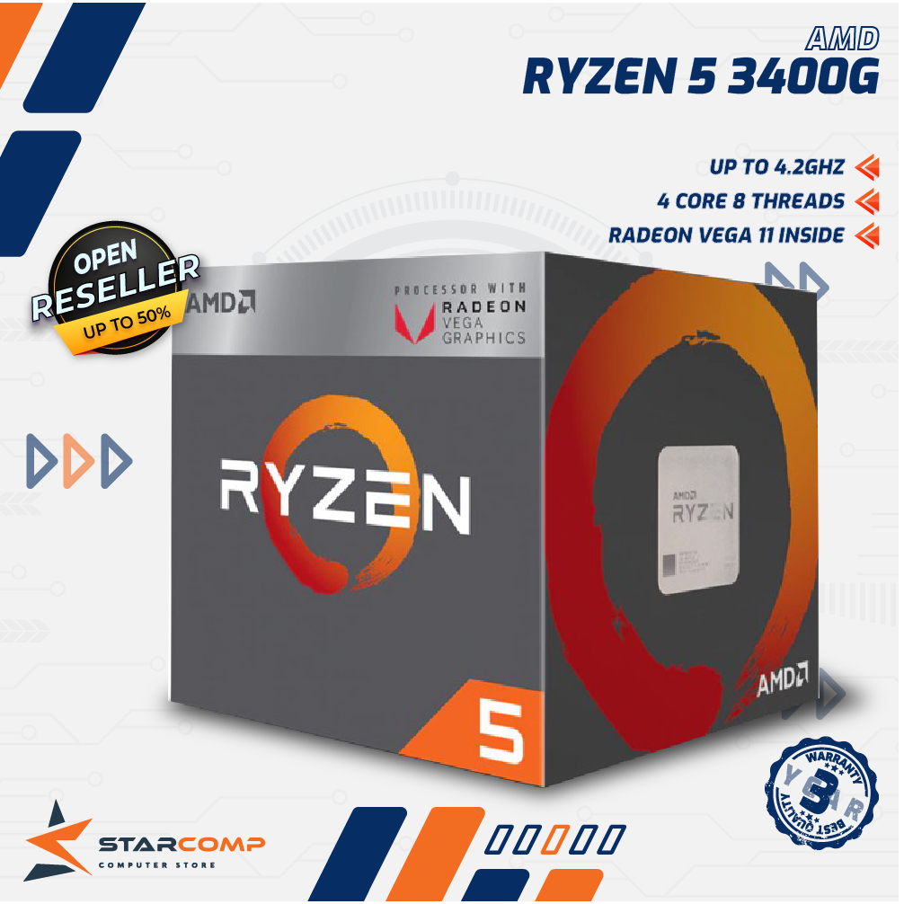 Jual AMD RYZEN 5 3400G WITH RADEON RX VEGA 11 GRAPHICS | Shopee Indonesia