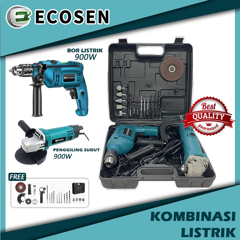 Jual ECOSEN Mesin Gerinda Tangan dan Mesin Bor Impact 2 in 1 Bor Paket Gerinda Power Tools ...