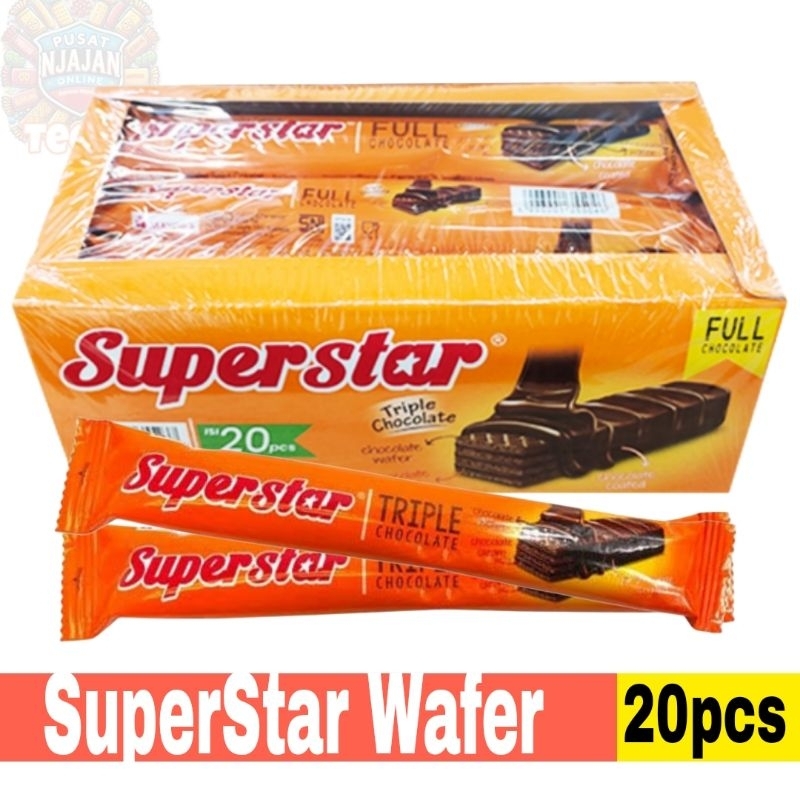 Jual 🟥 SuperStar Superman Wafer Triple Chocolate Box isi 20pcs 🟥 ...