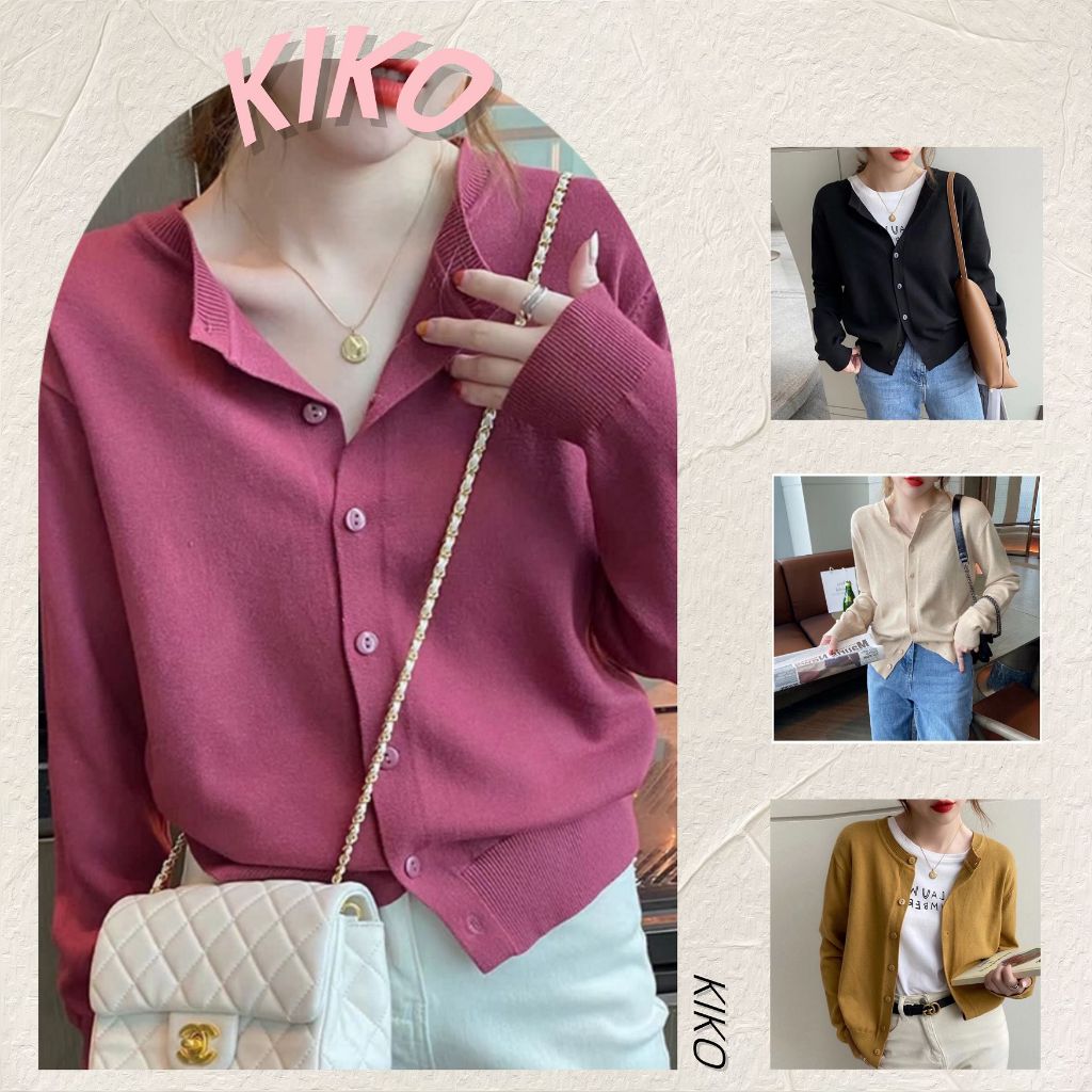 Jual KIKO Cardigan Vierlin Soft Knit Import - Outer Wanita Knit - Kardigan Wanita Rajut Import ...