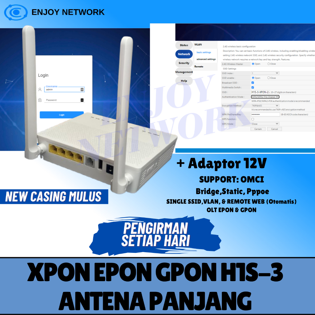 Jual XPON EPON GPON H1s3 H1s-3 -Dengan Adaptor | Shopee Indonesia