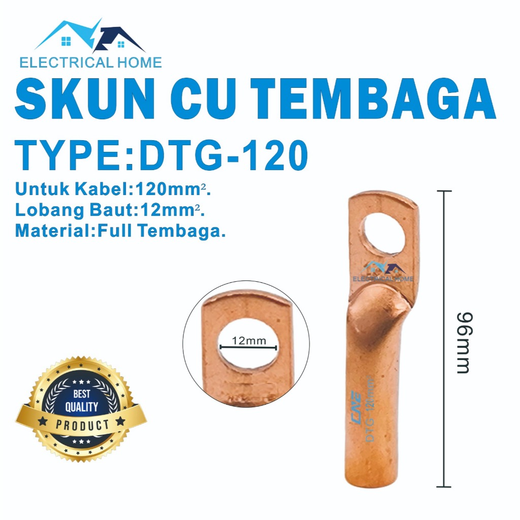 Jual Skun Copper/ Skun Kabel CU DTG-120mm FULL TEMBAGA | Shopee Indonesia