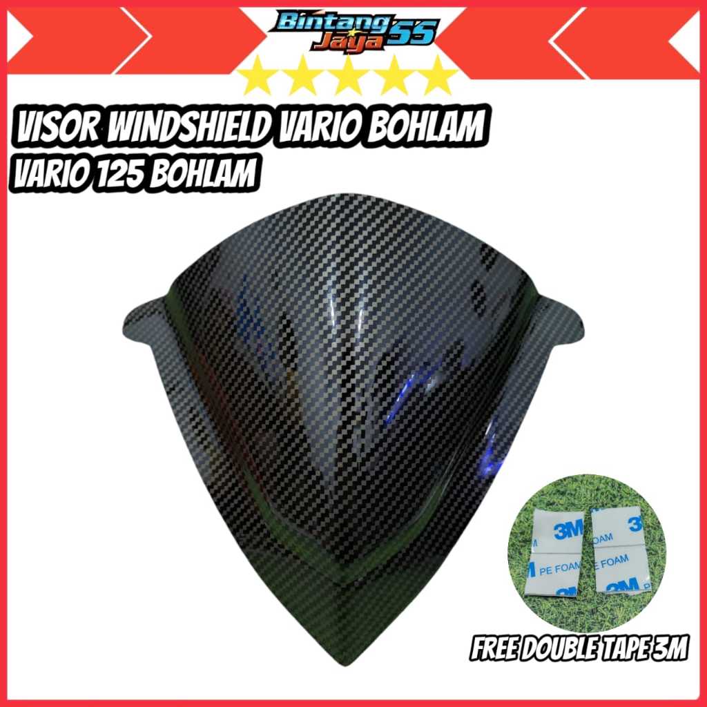 Jual Visor windshield Vario 125 bohlam Full Carbon Visor Vario bohlam ...