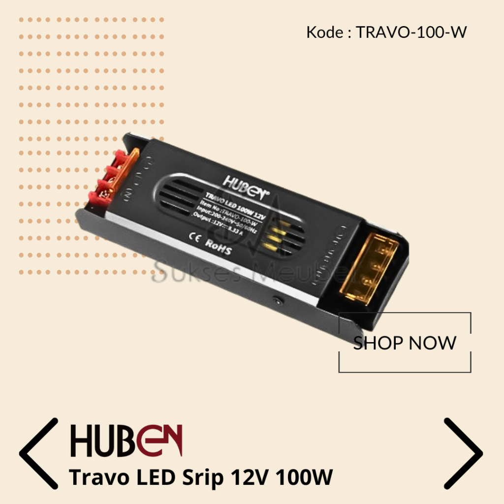 Jual HUBEN Travo TRAVO-100-W 12v | Travo LED Strip / RULAM-10 HUBEN ...