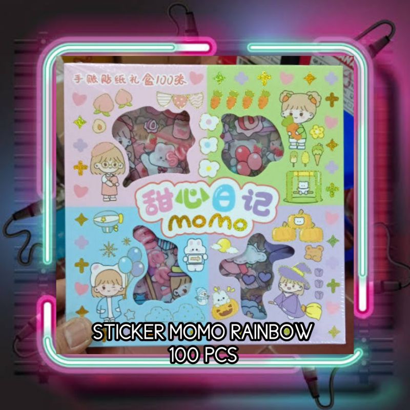 Jual STICKER MOMO RAINBOW ISI 100 LEMBAR - STICKER KARTUN KOREA ANTI ...