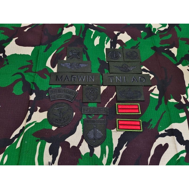Jual ATRIBUT 1SET PAPAN NAMA TNI PERKERAS KAIN KERAS | Shopee Indonesia