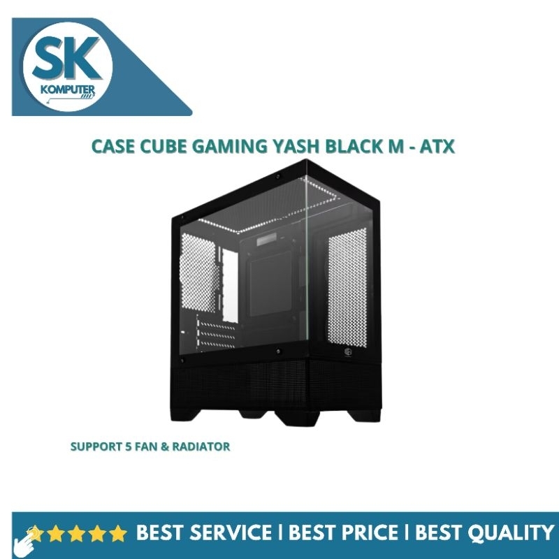 Jual Casing Cube Gaming YASH BLACK - mATX - Tempered / Casing PC Gaming | Shopee Indonesia