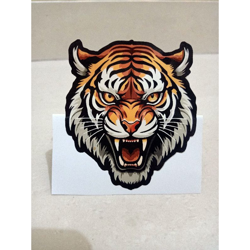 Jual stiker gambar kepala harimau size 10x10 cm model print cut ...