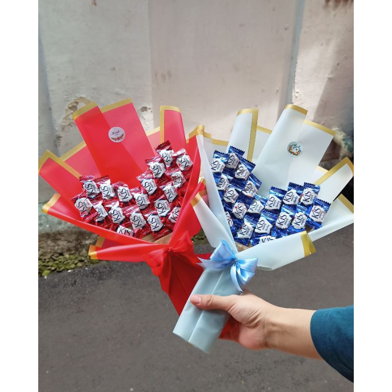 Jual Buket Bouqet Bucket Permen Kiss Hempers Hadiah Ulang Tahun Sofenir ...