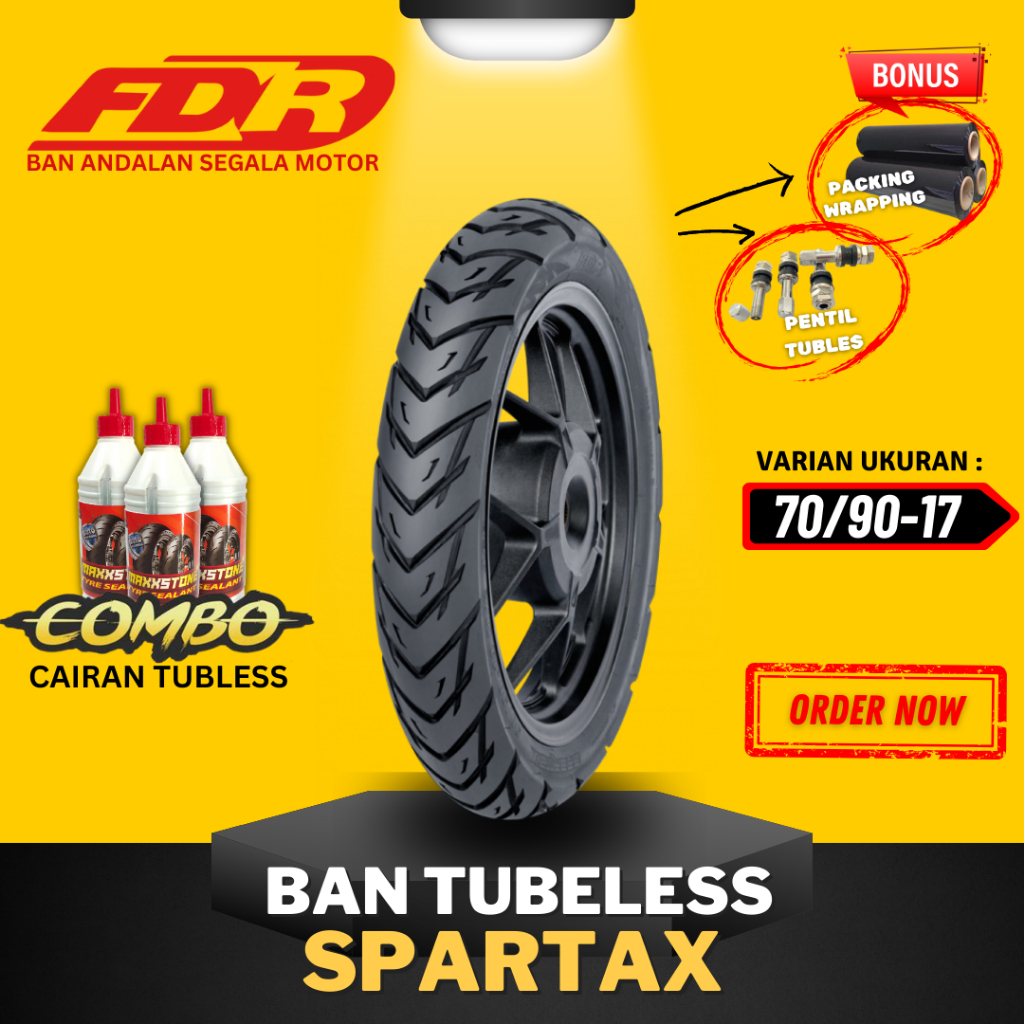 Jual [READY COD] BAN FDR SPARTAX TUBELESS RING 17 ( 70/90-17 ) / BAN ...