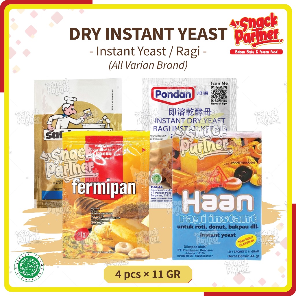 Jual RAGI INSTANT Sachet (4 pcs x 11 gr) - Dry Instant Yeast / Ragi ...