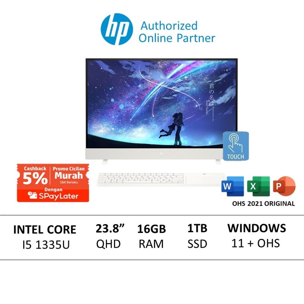 Jual HP AIO ALL IN ONE ENVY MOVE 24 CS0003D TOUCH I5 1335U 16GB 1TB W11+OHS 23.8QHD WHT | Shopee ...