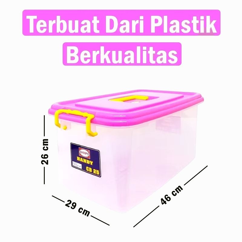Jual SHINPO Kotak Penyimpanan Kontainer Plastik 25 L Organizer Storage ...