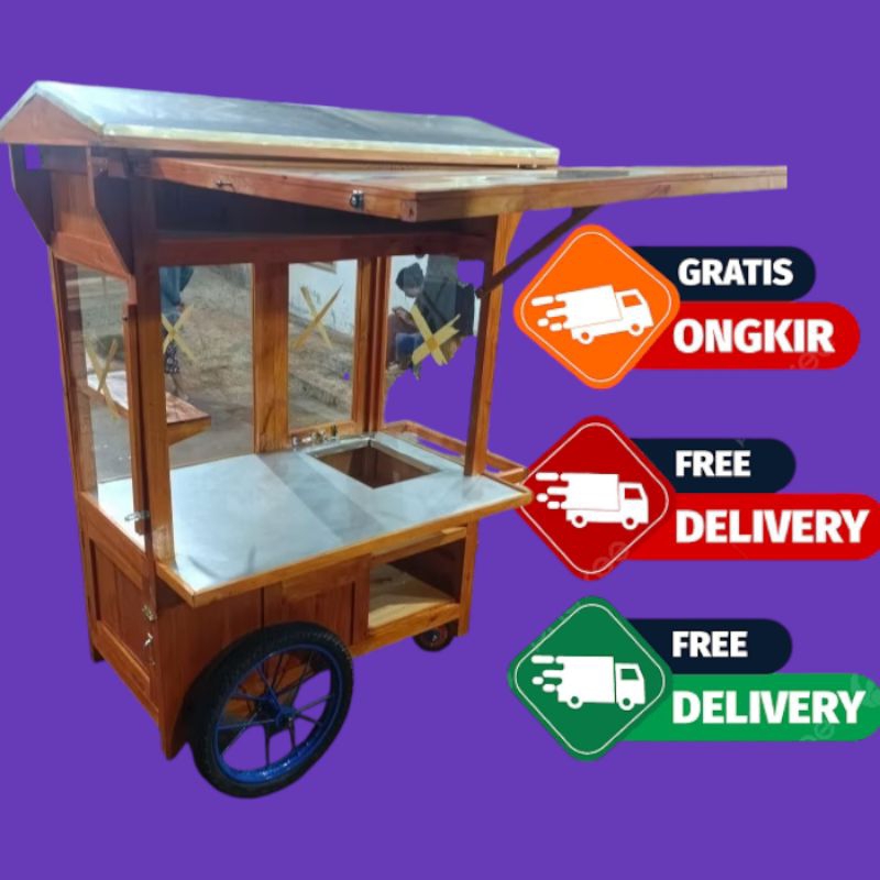 Jual GEROBAK ROTI BAKAR FULL KACA RODA TIGA | Shopee Indonesia