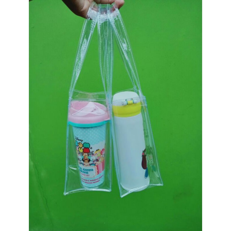 Jual Tas Mika PVC Botol Bening uk 28 x 10 x 10/ Tas souvenir toples ...