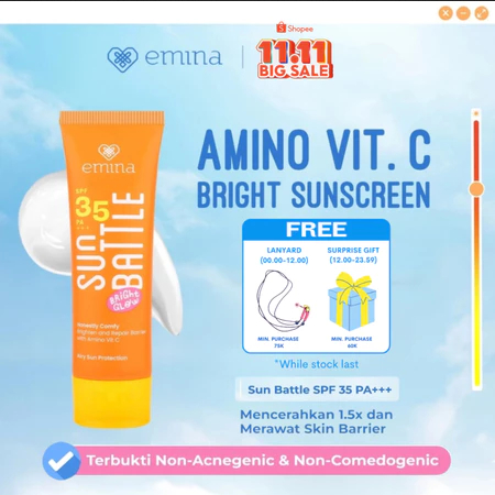 Jual Emina Sun Battle SPF 35 PA+++ Fun Size 20 ml - Sunscreen Pelindung ...