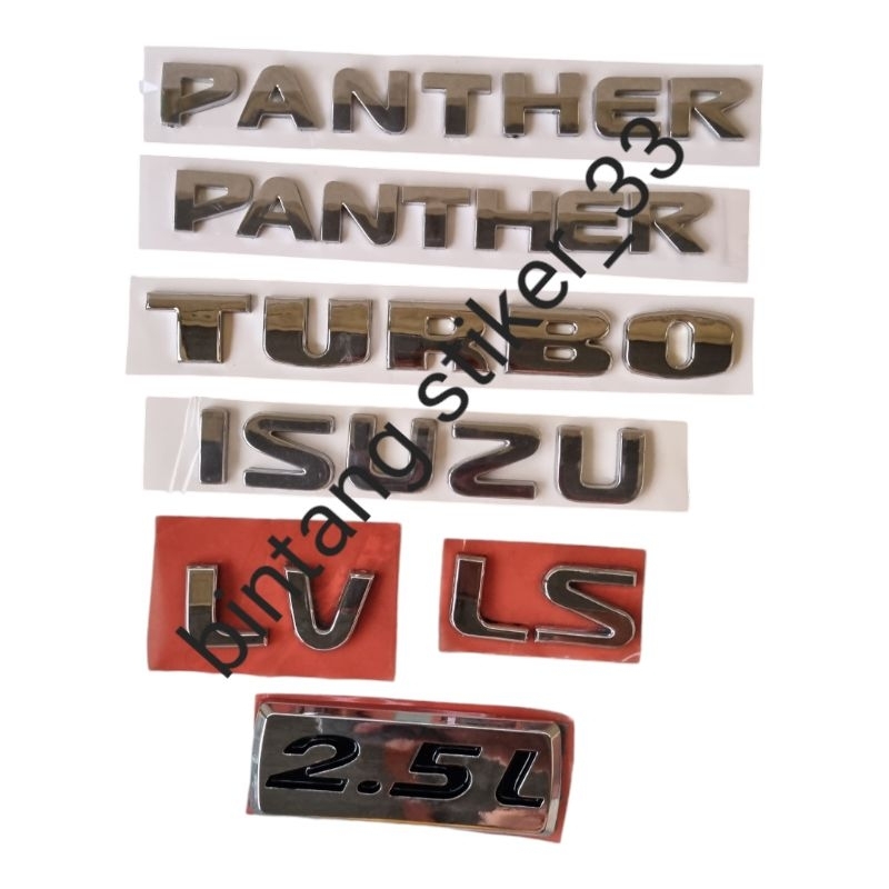 Jual emblem tulisan panther new/emblem tulisan turbo/emblem isuzu ...