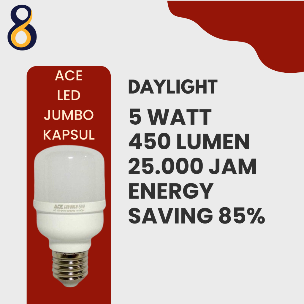 Jual Lampu LED ACE Jumbo Kapsul 5 Watt | Shopee Indonesia