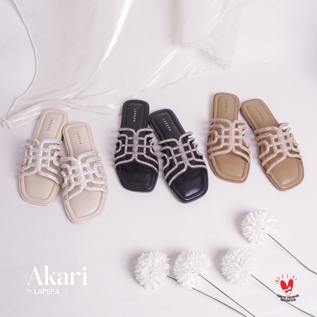 Jual LAPEPA LIVE - AKARI Sandal Flat Wanita Sendal Teplek Cewek ...