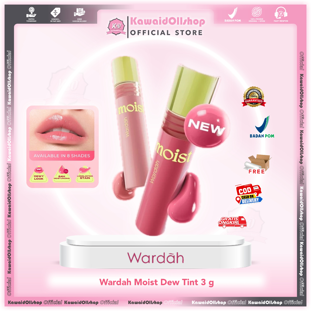 Jual NEW! Wardah Moist Dew Tint 3 g - Liptint yang Mengadung Oatmilk dan Pentavitin Ombre Tint ...