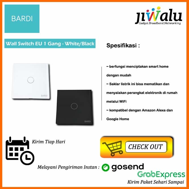 Jual BARDI Smart WiFi Wall Switch EU 1 Gang | Shopee Indonesia