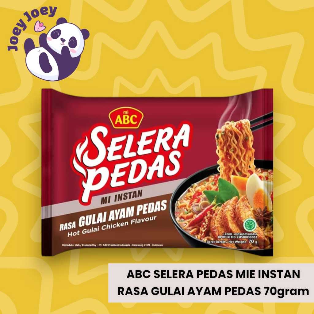 Jual Mi Instan ABC Selera Pedas Rasa Gulai Ayam Pedas 70gram | Mie ...