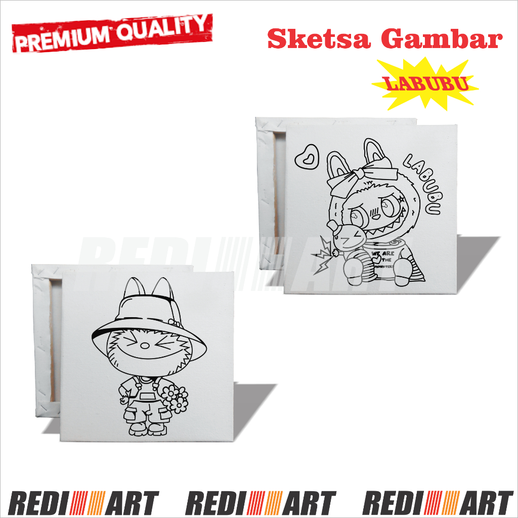 Jual Kanvas Sketsa Mewarnai LABUBU 20x20 cm | Shopee Indonesia