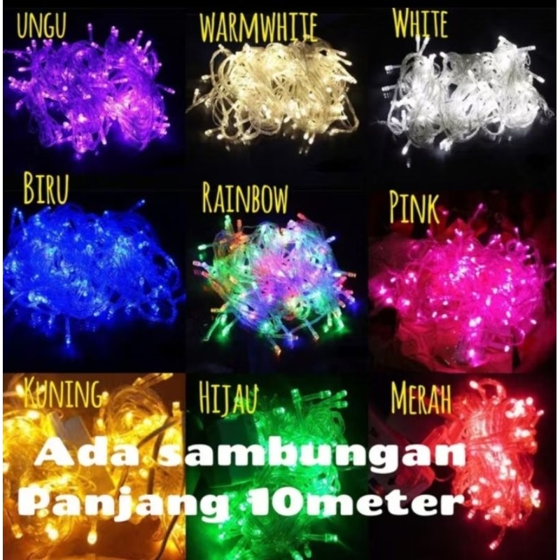 Jual Lampu Tumbler Lampu Hias Natal Lampu Tumblr 10 Meter 50 Led Lampu ...