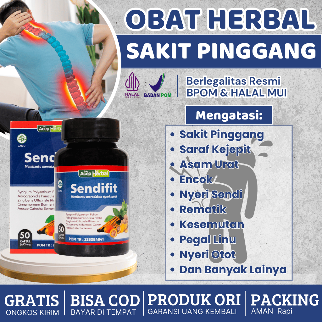 Jual Obat Sakit Pinggang Saraf kejepit Asam Urat Encok Rematik Nyeri ...
