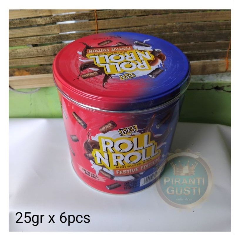 Jual Wafer roll mini,iyes roll n roll kemasan kaleng ( isi 25g x 6pcs ...