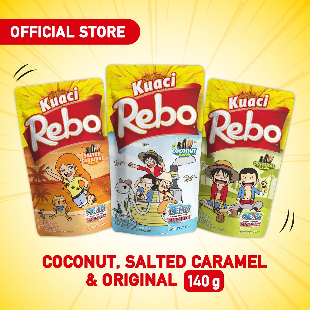 Jual Rebo Kuaci Bundling 3 PCS 140 Gram - Rasa Coconut, Caramel ...
