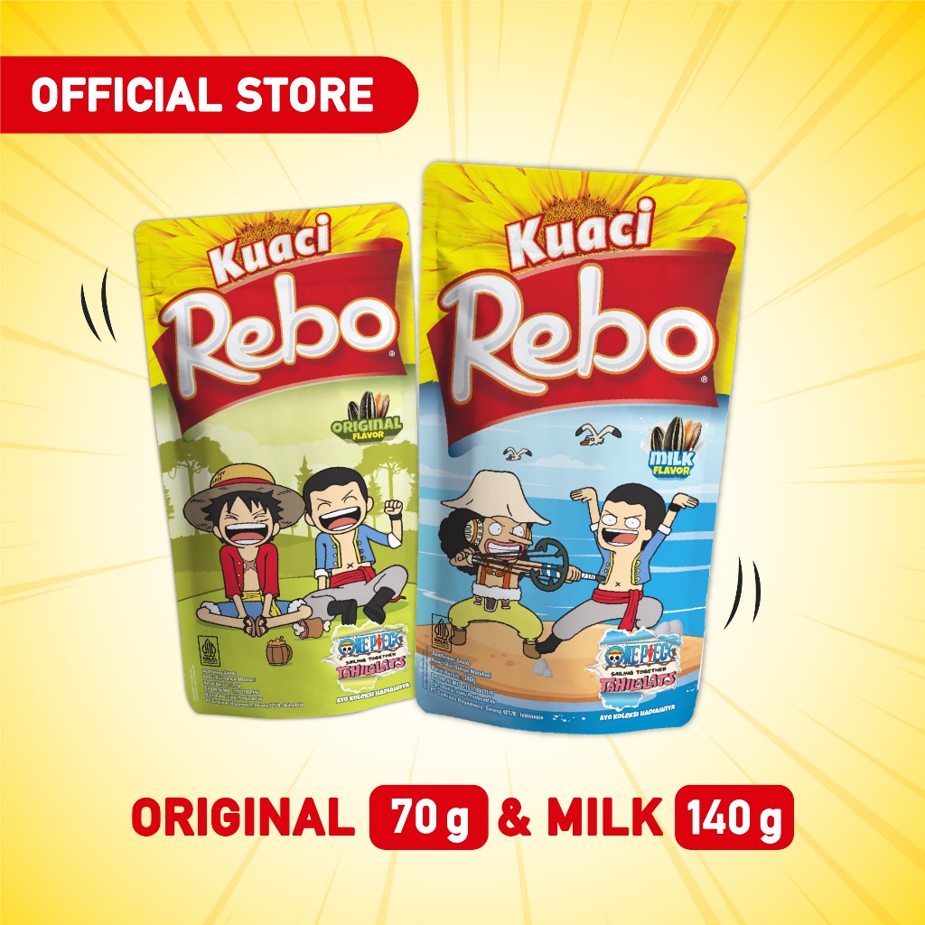 Jual Rebo Kuaci Bundling 2 PCS - Rasa Milk 140 Gram + Original 70 Gram ...