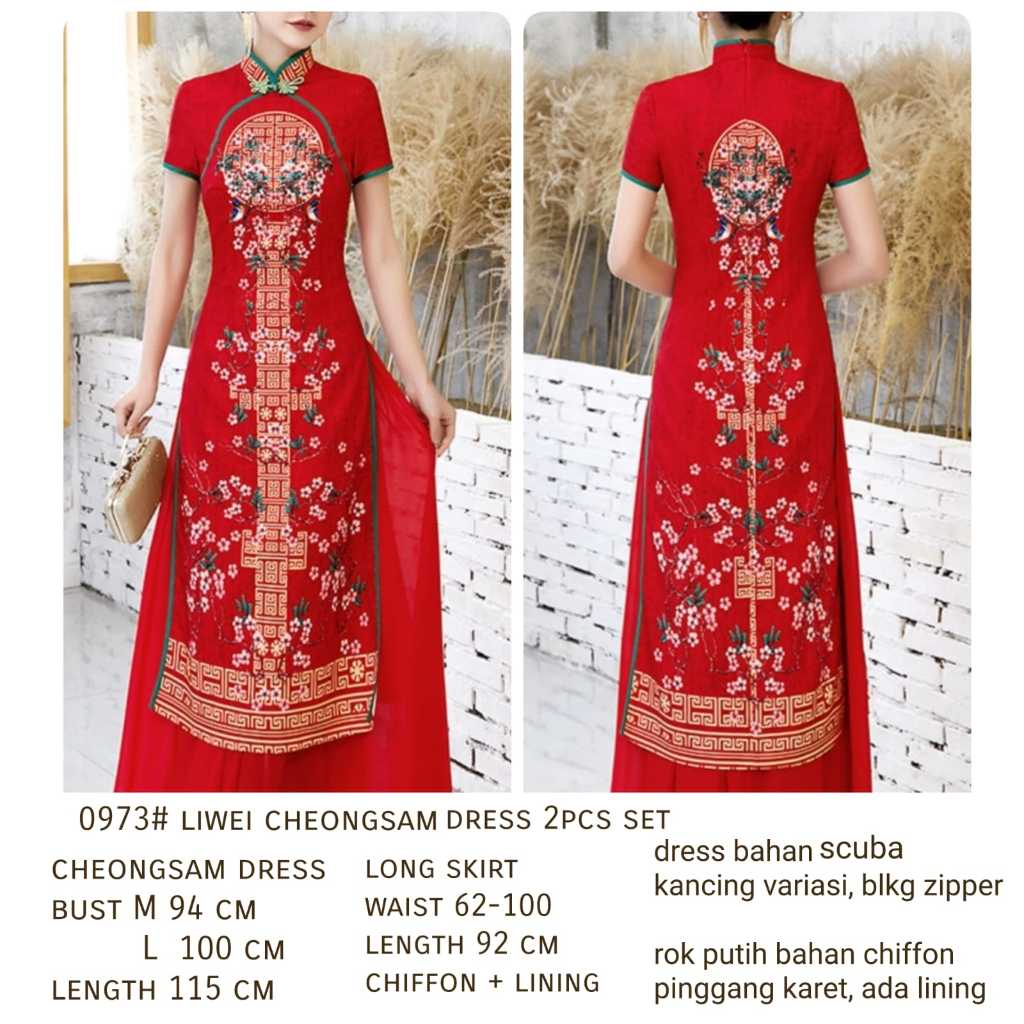 Jual SALE MURAH SET 0973 3M THREE M CNY LIWEI CHEONGSAM DRES 2PCS ...