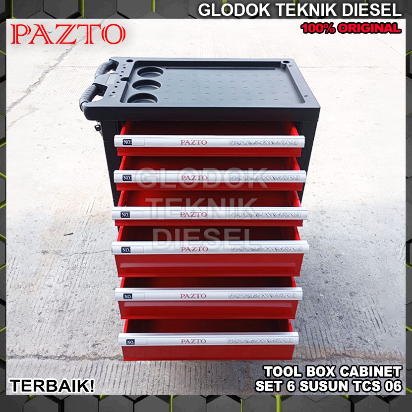 Jual Pazto Kotak Lemari Tool Box Cabinet Trolley 6 Drawer Troli 6 Laci Toolbox TCS06 TCS 6 ...