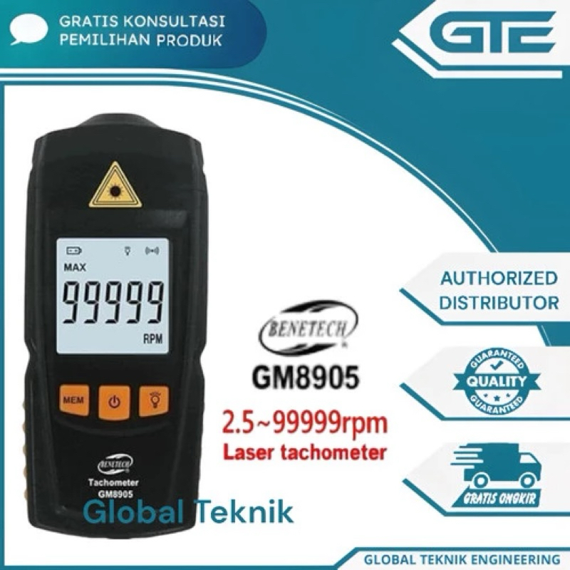 Jual Digital Tachometer Benetech GM 8905 RPM Tacho Meter Gauge GM8905 | Shopee Indonesia