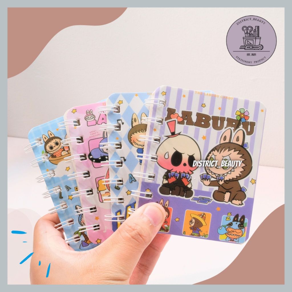 Jual BUKU BINDER A7 LABUBU NOTEBOOK RING BUKU BINDER SPIRAL MINI LABUBU ...