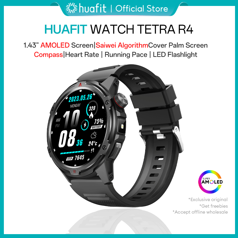 Jual AOLON Tetra R4 Smartwatch AMOLED Screen | Saiwei Algorithm | Cover ...