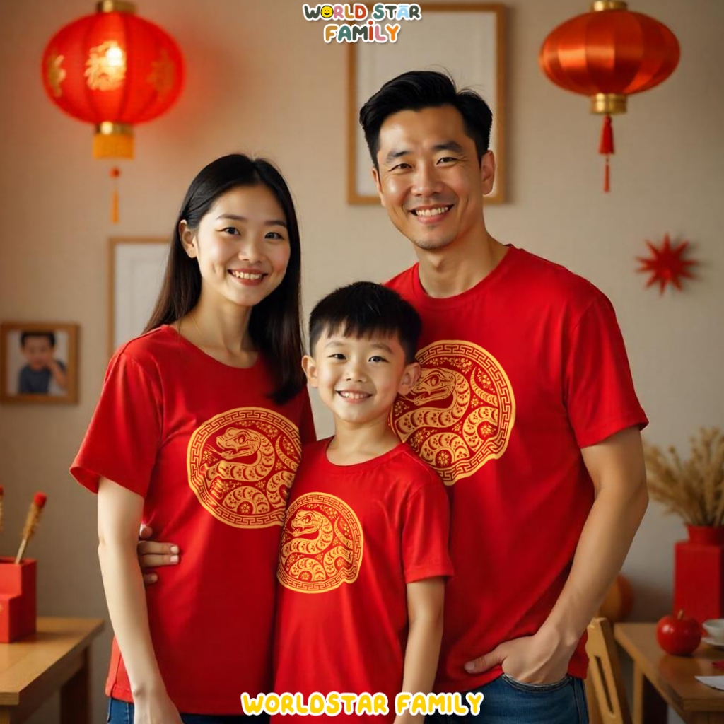 Jual WSF BAJU KAOS FAMILY FU ULAR SINCIA/IMLEK/CNY TAHUN BARU 2025 SHIO ...