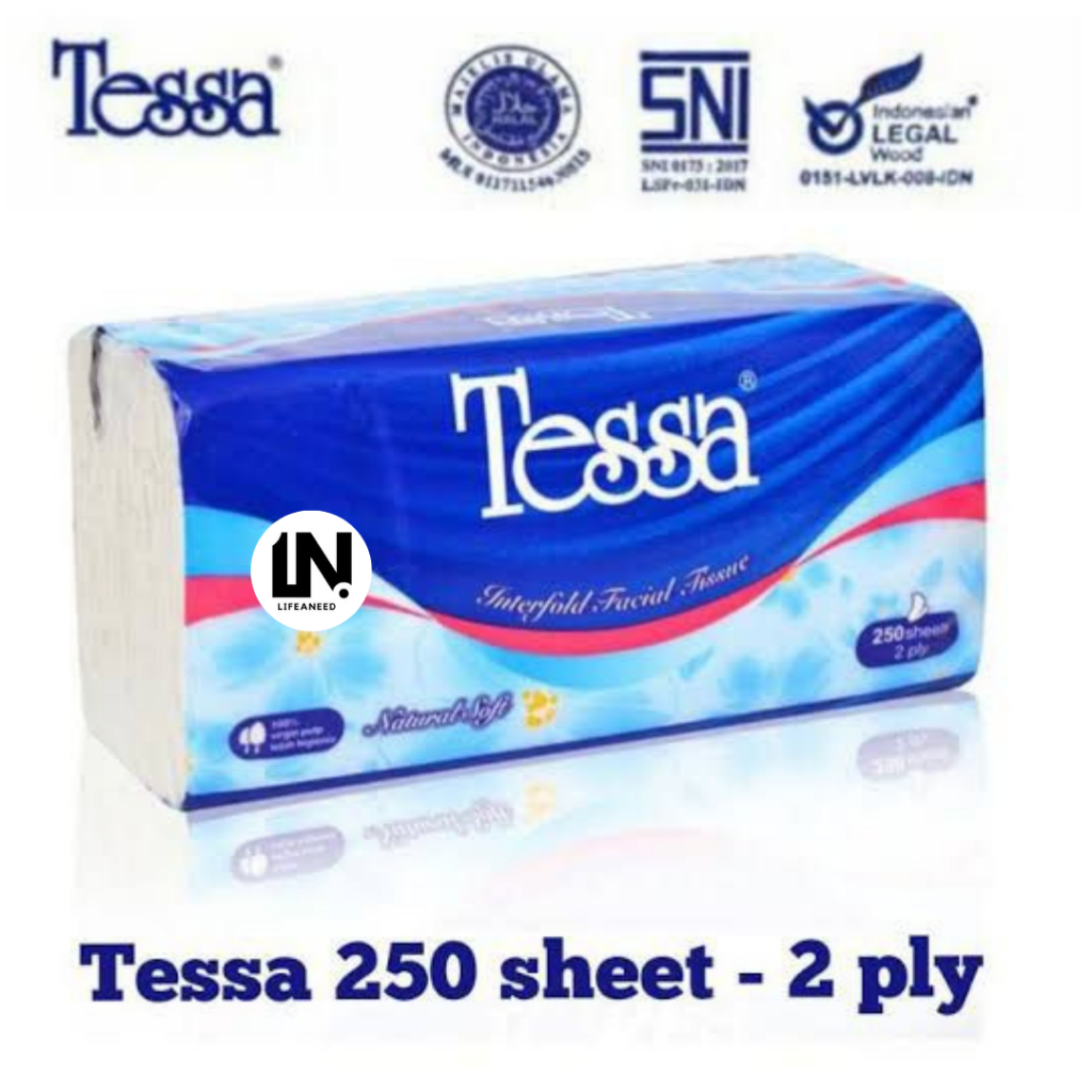 Jual Tisu Wajah TESSA 250 lembar 2ply Natural Soft | Facial Tissue ...