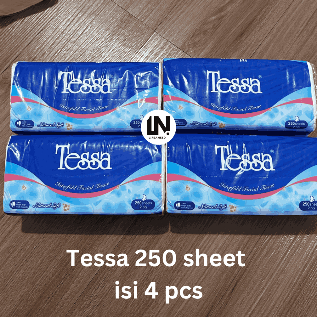 Jual {ISI 4 PACK} Tisu Wajah TESSA 250 lembar 2ply Natural Soft ISI 4 ...