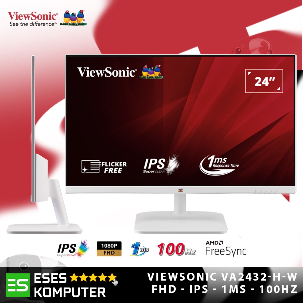 Jual Monitor ViewSonic VA2432-H-W 24" IPS FHD Frameless 100hz 1ms Putih ...