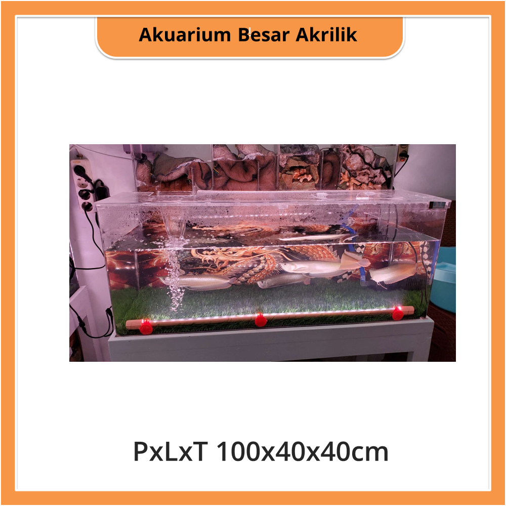 Jual Akuarium Besar Akrilik PxLxT 100x40x40cm | Shopee Indonesia