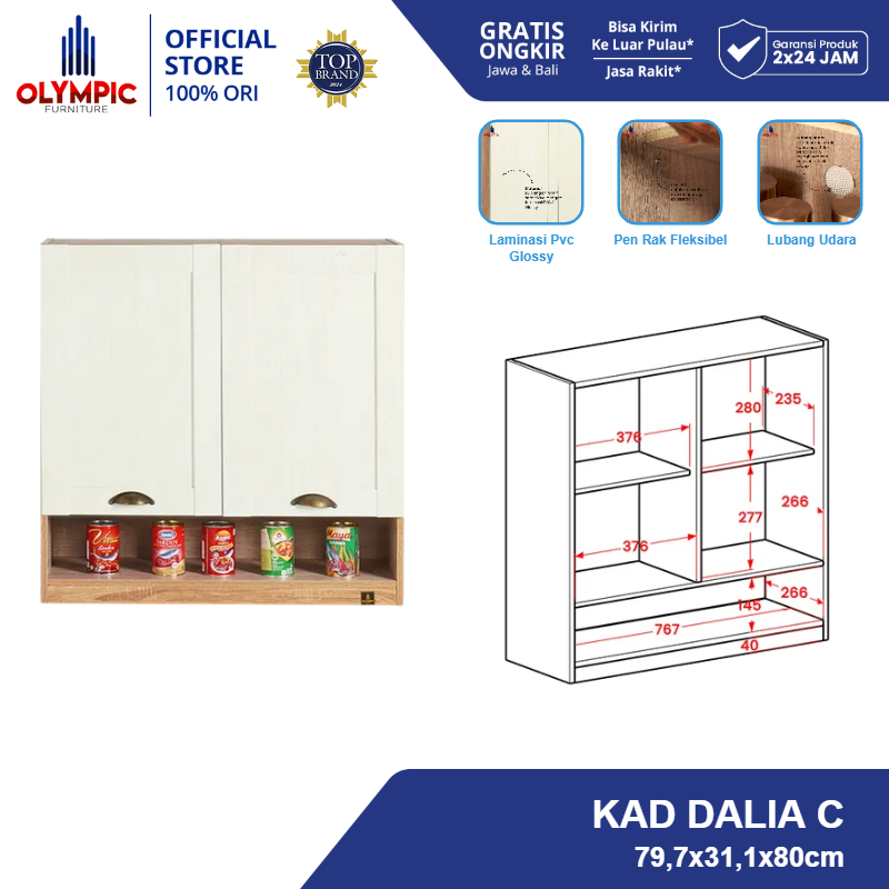 Jual Olympic KAD DALIA C / Kitchen Set Atas 2 Pintu / Rak Dapur ...
