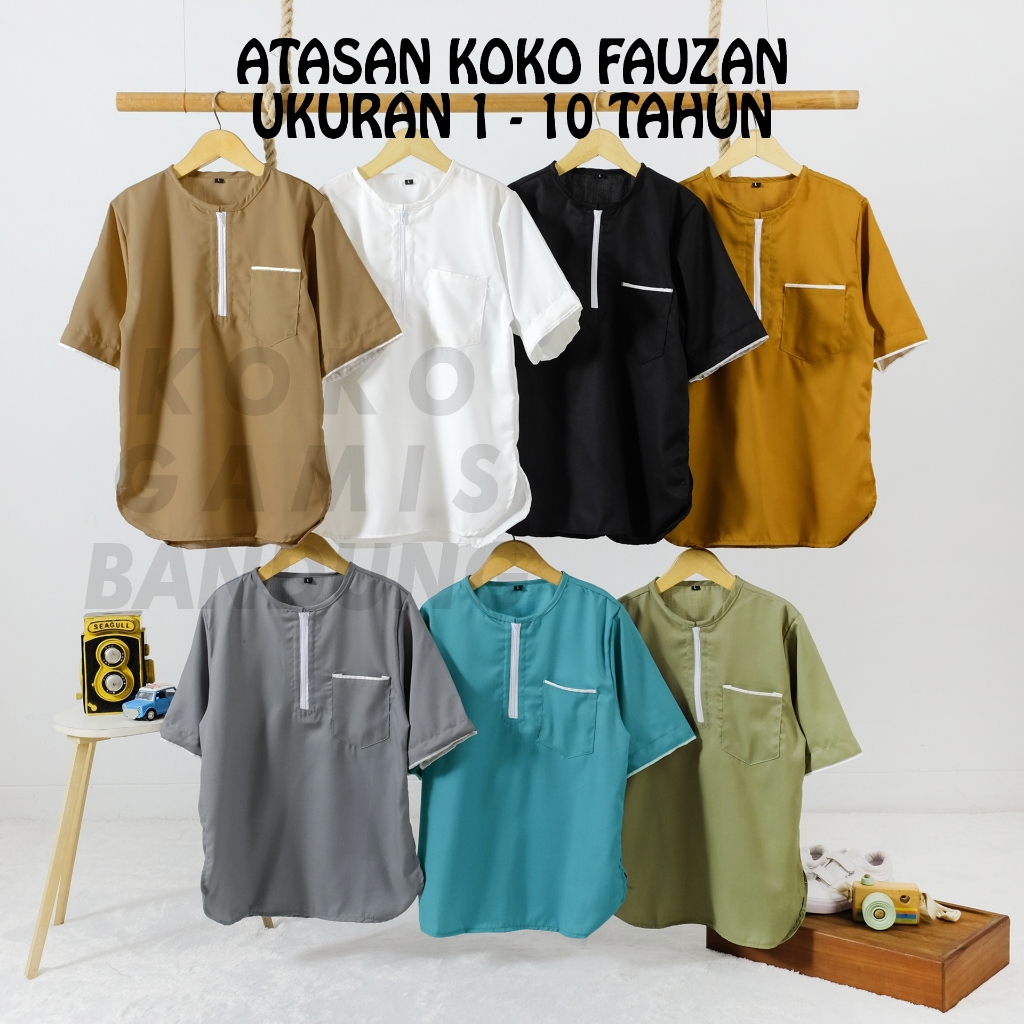 Jual COD Kemko Baju Koko Anak Laki Laki Polos Kurta Muslim Lengan ...